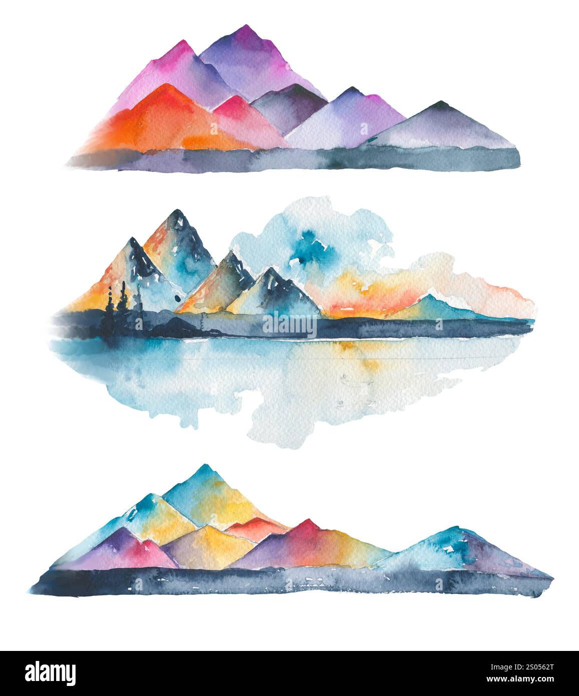 Watercolor painting of a mountain Stock Vector Image & Art - Alamy