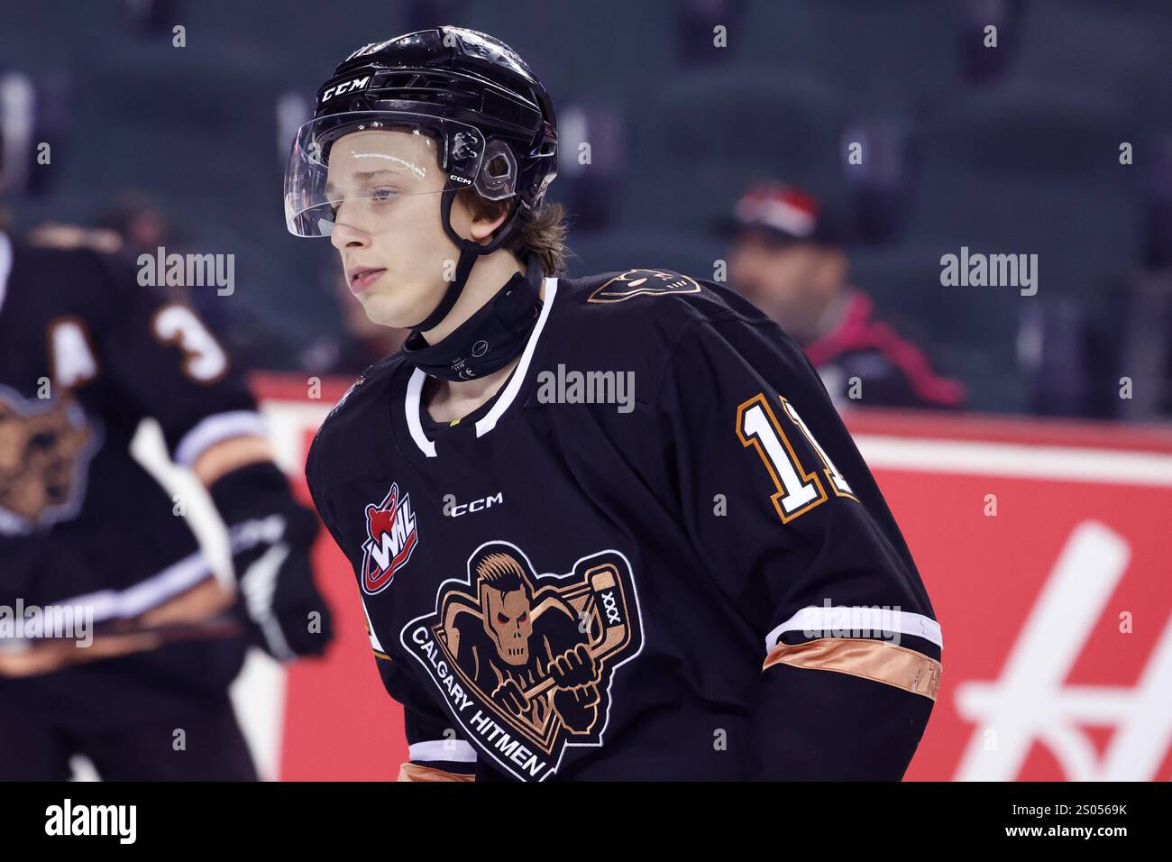 Profile photo on Calgary Hitmen RW Ben Kindel during WHL (Western ...