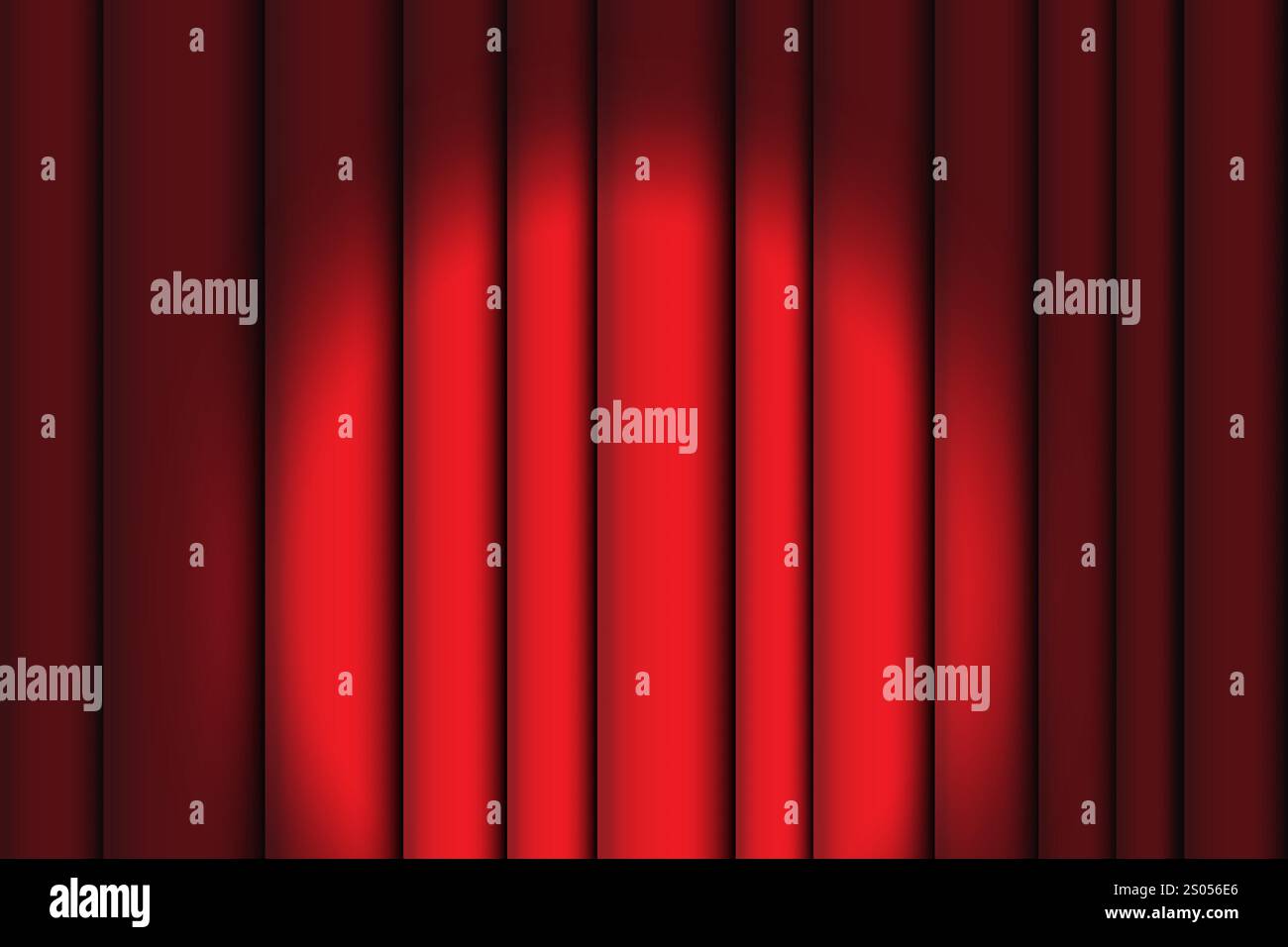 Red stage curtains. Dramatic red drapery. Theater spotlight effect ...