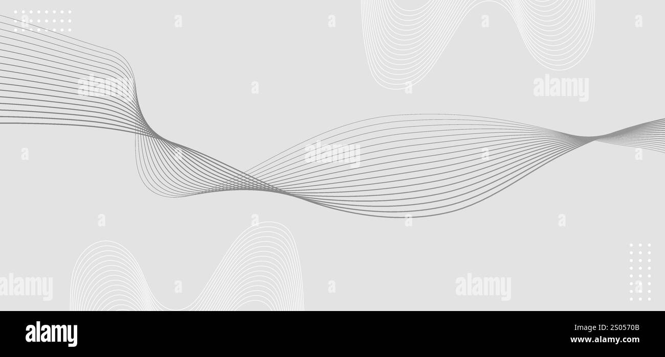 Abstract Gray Glowing Wave Lines on White Background - Vector ...