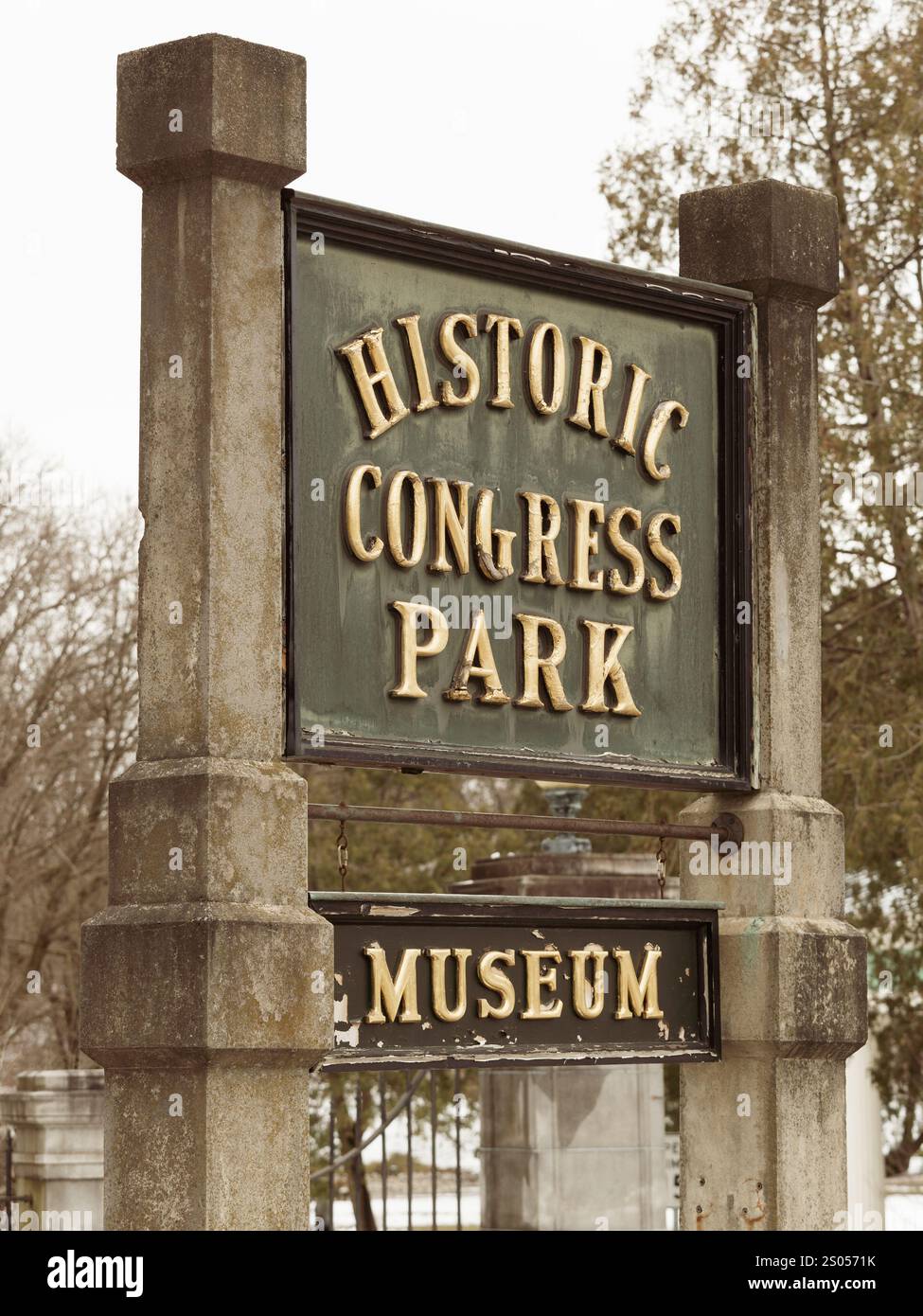 Congress Park Sign Historic Saratoga Springs New York Stock Photo - Alamy