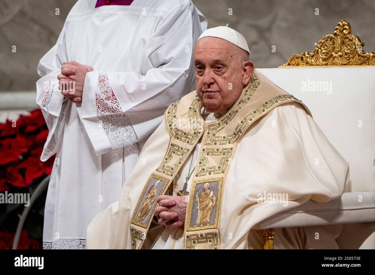 Vatican, Vatican. 24th Dec, 2024. Pope Francis presides over the ...