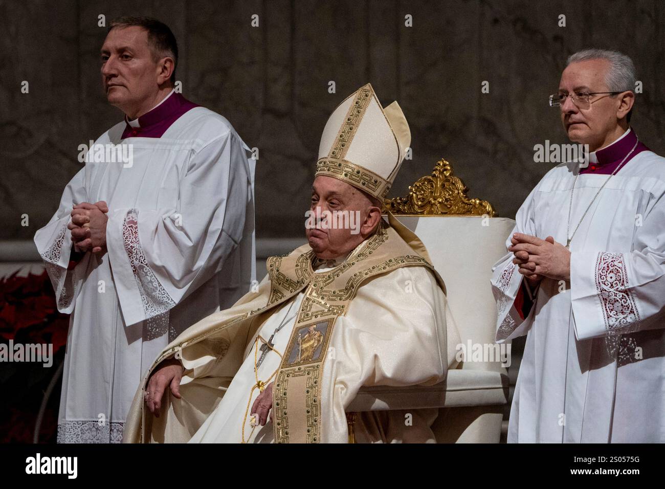 Vatican, Vatican. 24th Dec, 2024. Pope Francis presides over the ...