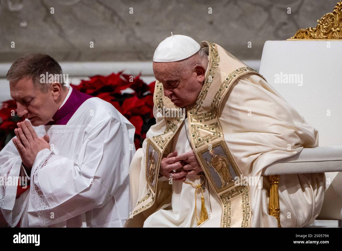 Vatican, Vatican. 24th Dec, 2024. Pope Francis presides over the ...