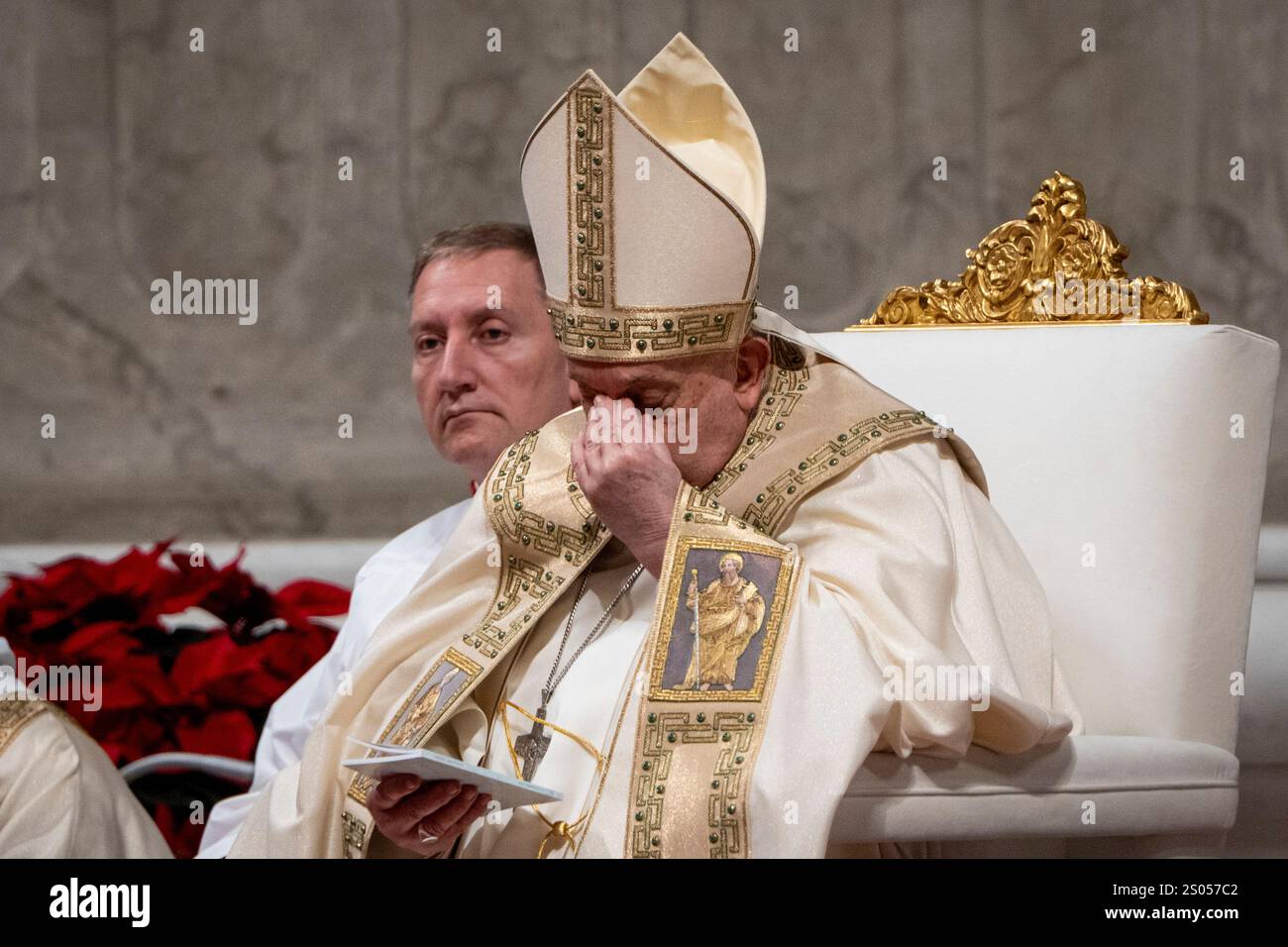 Vatican, Vatican. 24th Dec, 2024. Pope Francis presides over the ...