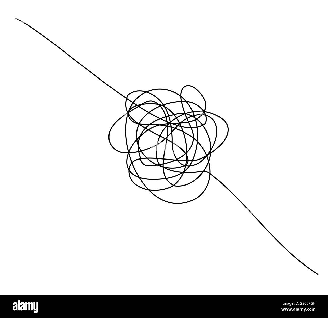 A unique tangled grungy round scribble design, offering an abstract and ...