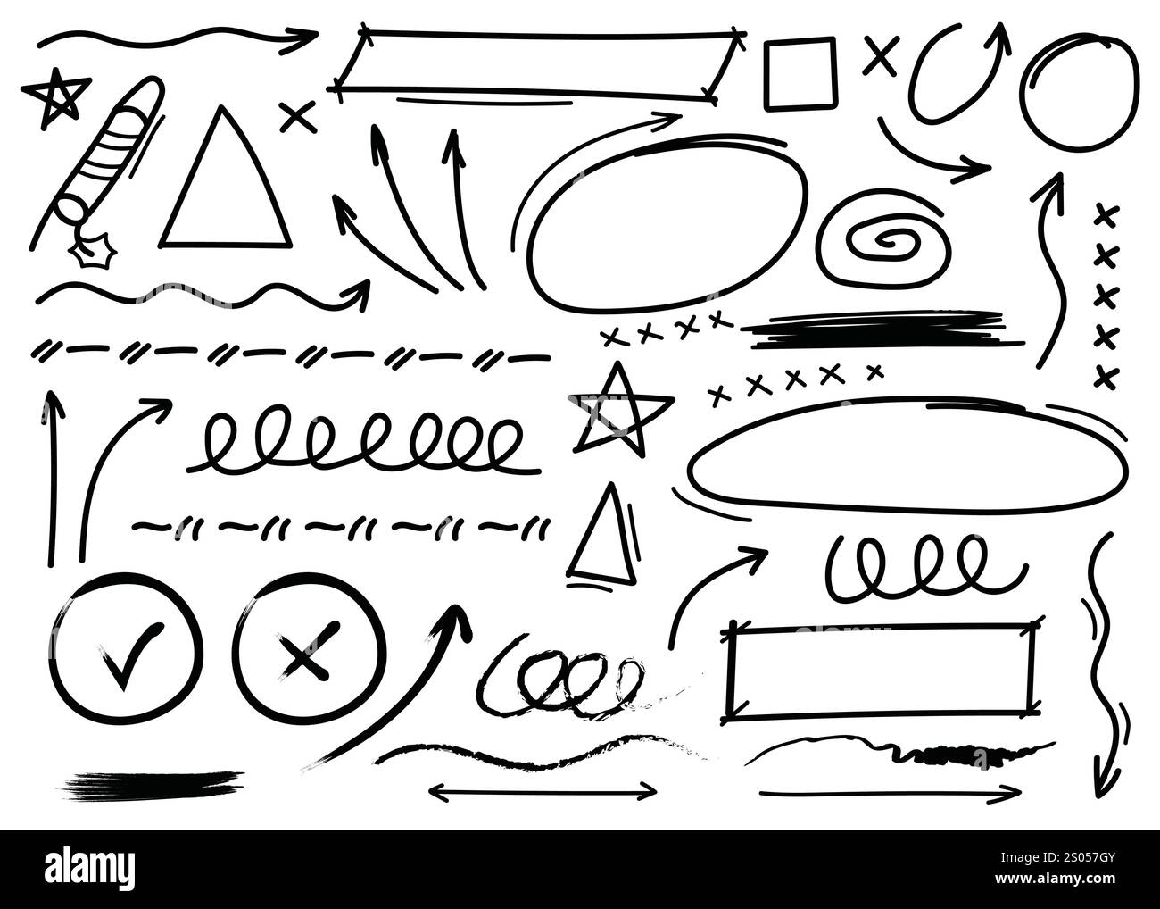 Black marker scribble collection. Doodle hand -drawn vector ...