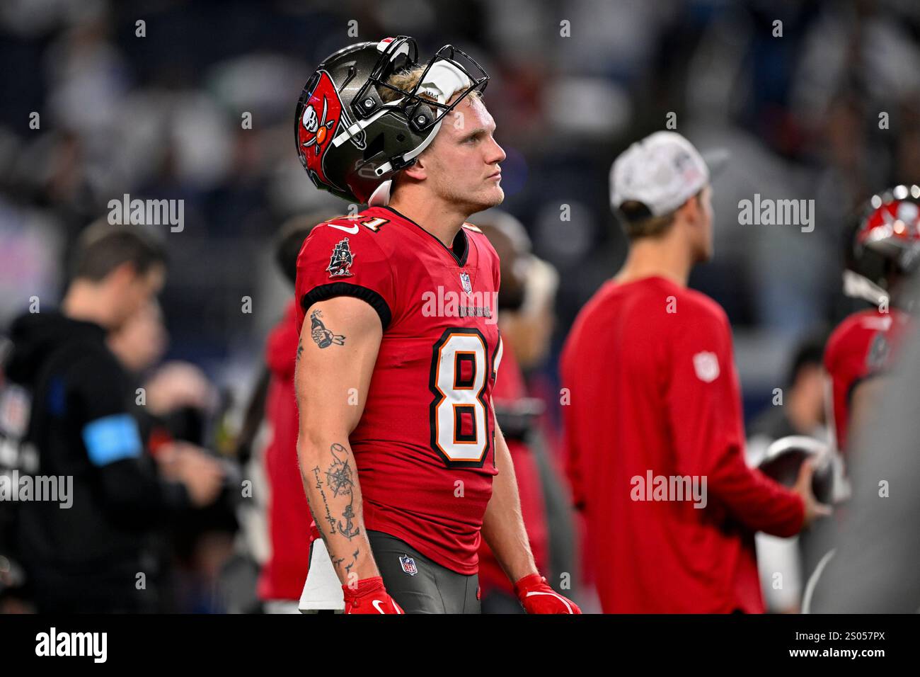 Tampa Bay Buccaneers wide receiver Ryan Miller warms up before an NFL ...