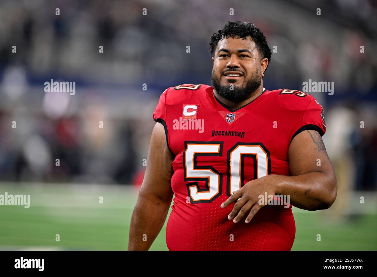 Tampa Bay Buccaneers defensive tackle Vita Vea before an NFL football ...