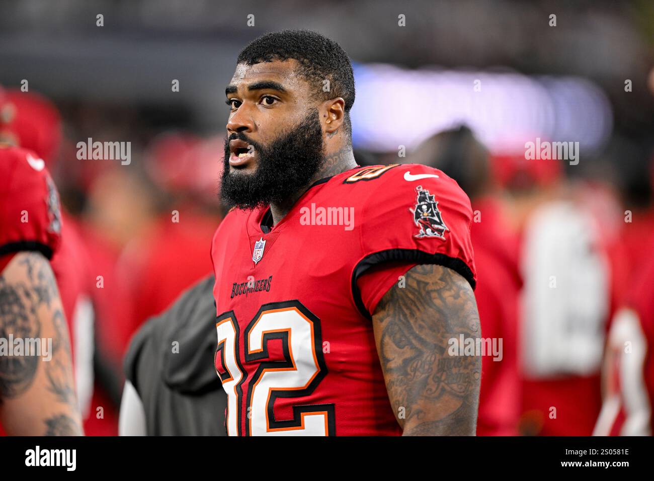 Tampa Bay Buccaneers tight end Devin Culp looks on from the sidelines ...