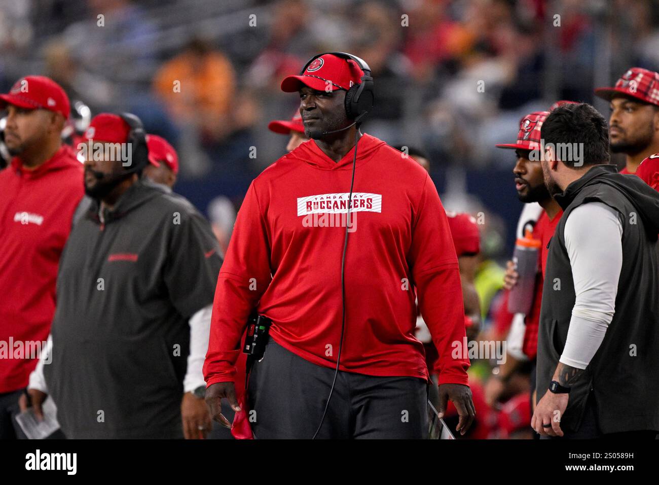 Tampa Bay Buccaneers head coach Todd Bowles looks on from the sidelines ...