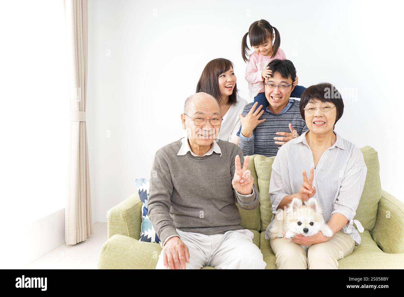 Three generations Family Group photo image Stock Photo - Alamy