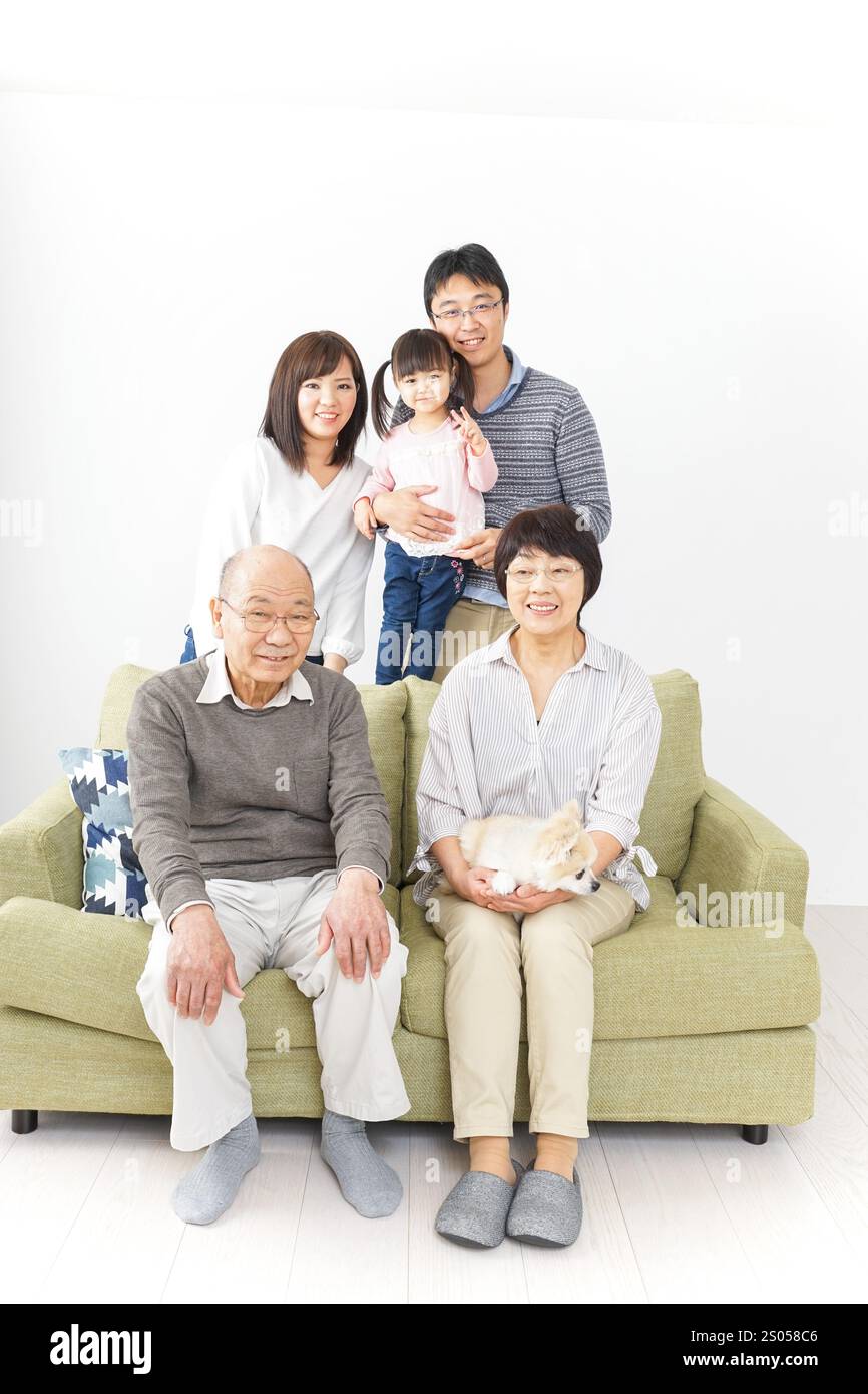 Three generations Family Group photo image Stock Photo - Alamy