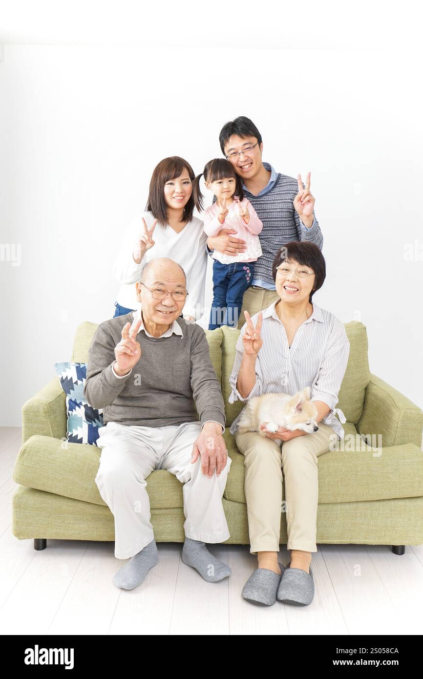 Three generations Family Group photo image Stock Photo - Alamy
