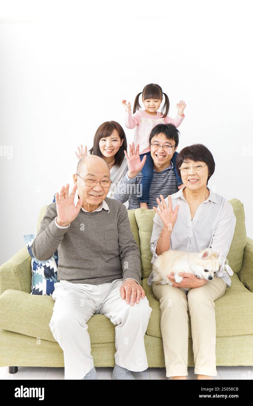 Three generations Family Group photo image Stock Photo - Alamy