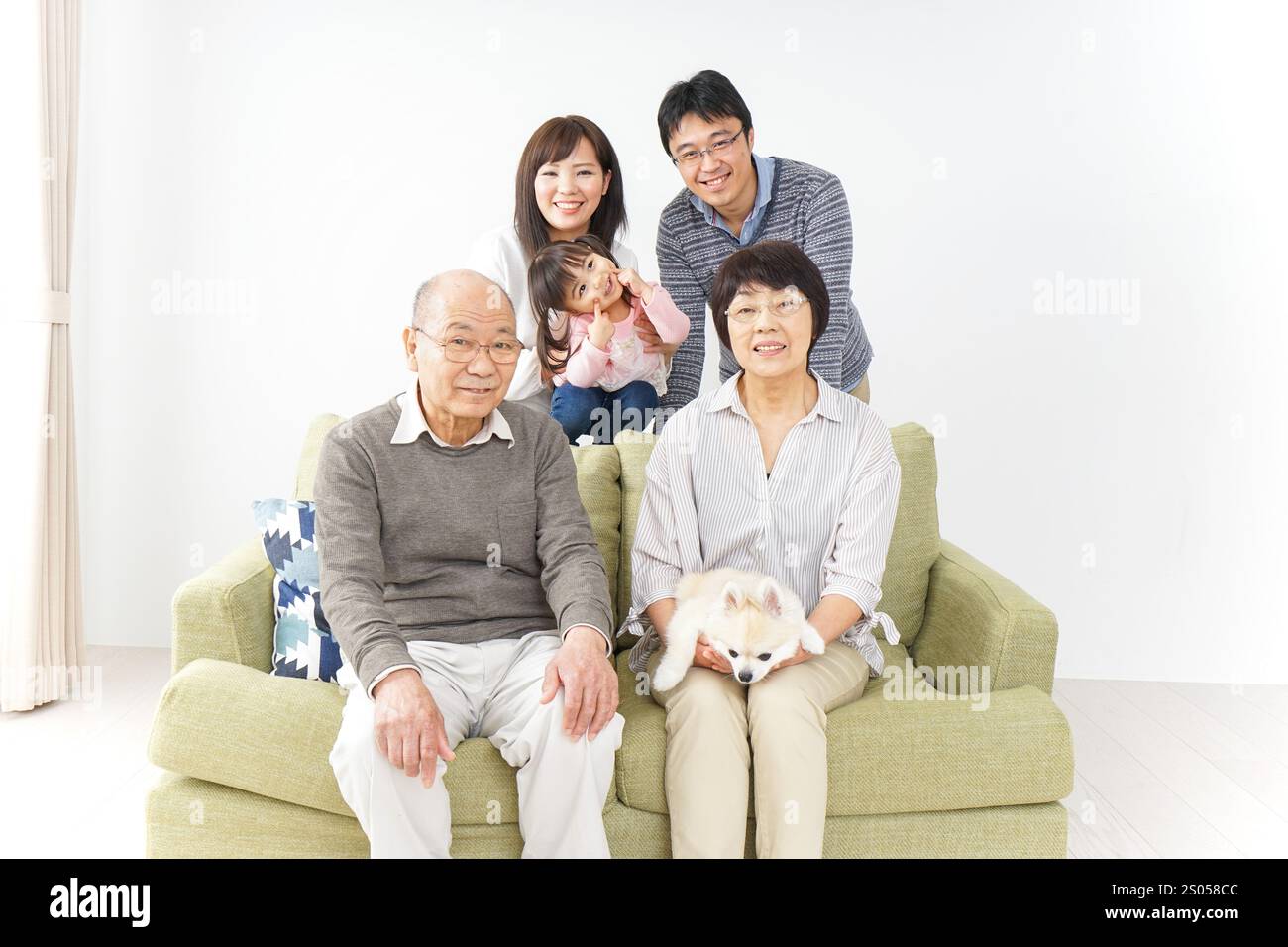 Three generations Family Group photo image Stock Photo - Alamy