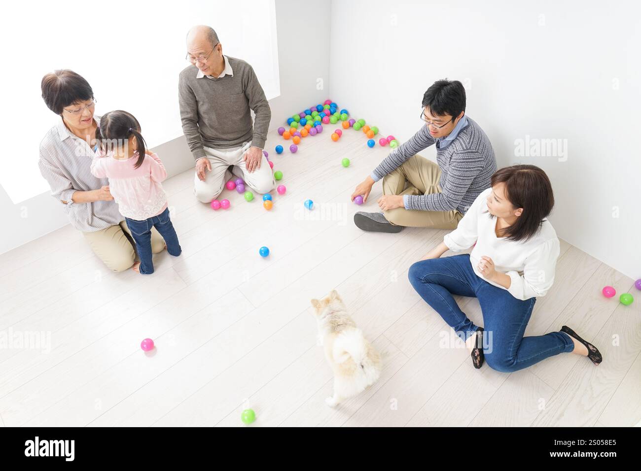Families who get on well with each other Stock Photo - Alamy