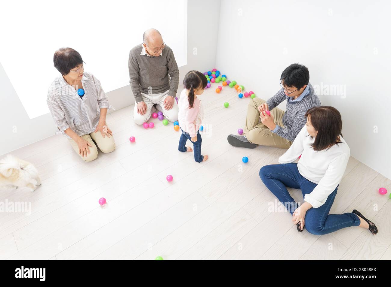 Families who get on well with each other Stock Photo - Alamy