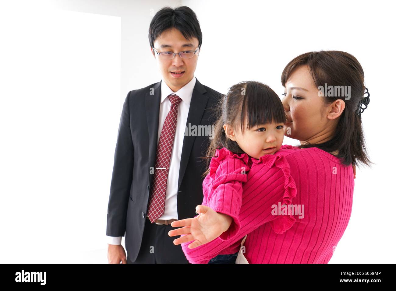 Child seeing off dad, farewell Stock Photo - Alamy