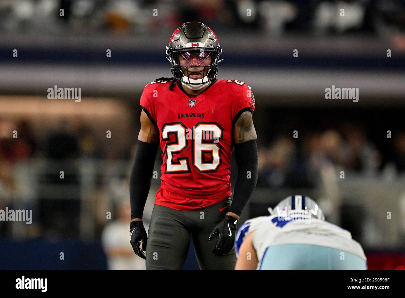 Tampa Bay Buccaneers safety Kaevon Merriweather (26) gets into position ...