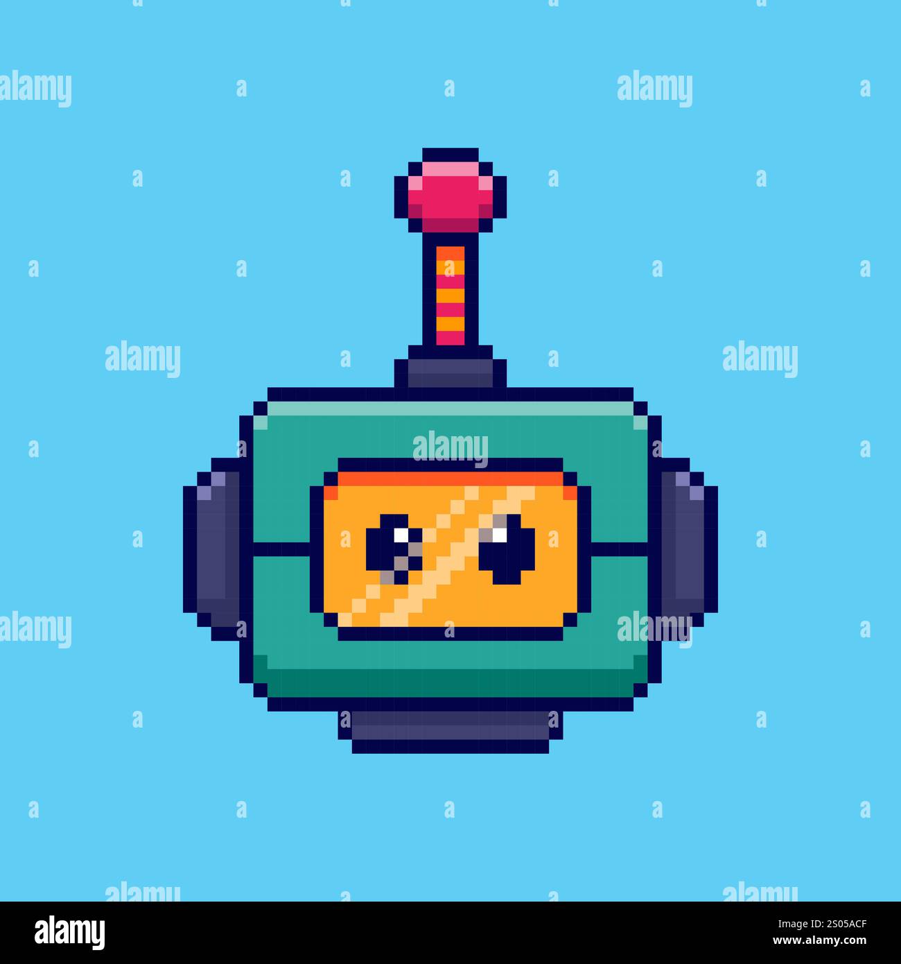 Pixel art Robot Face game asset design Stock Vector Image & Art - Alamy