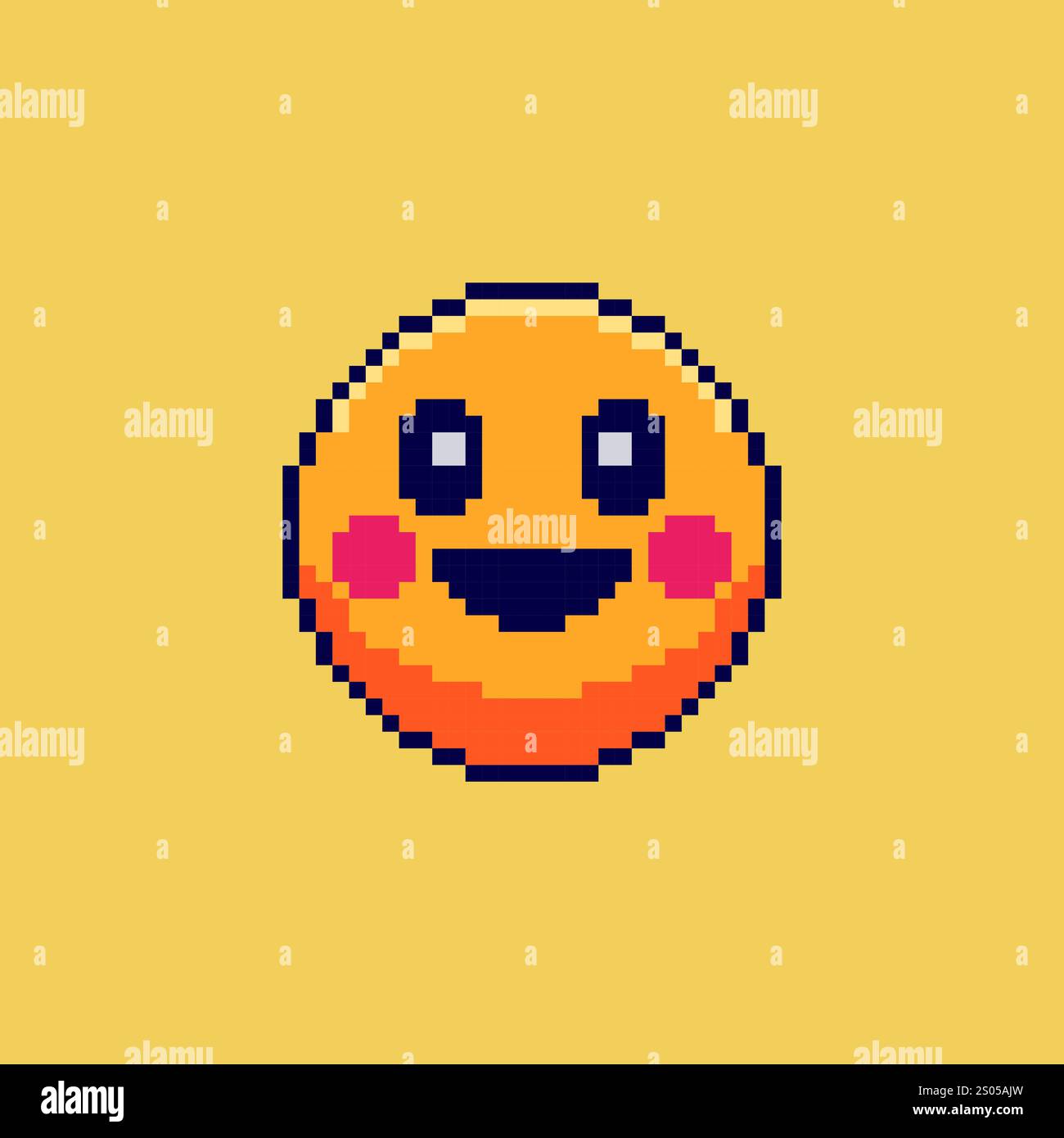 Pixel art Smiley Face game asset design Stock Vector Image & Art - Alamy