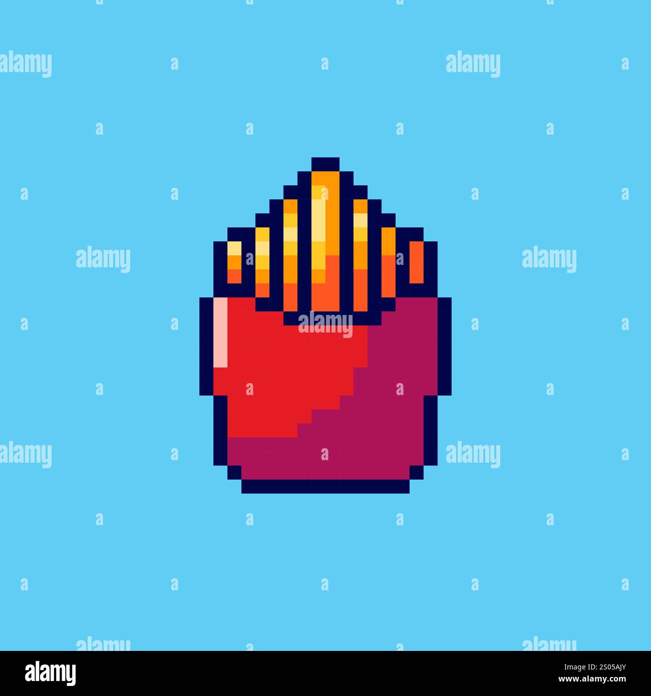 Pixel art French fries game asset design Stock Vector Image & Art - Alamy
