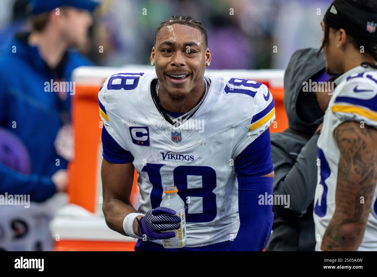 Minnesota Vikings wide receiver Justin Jefferson is pictured on the ...