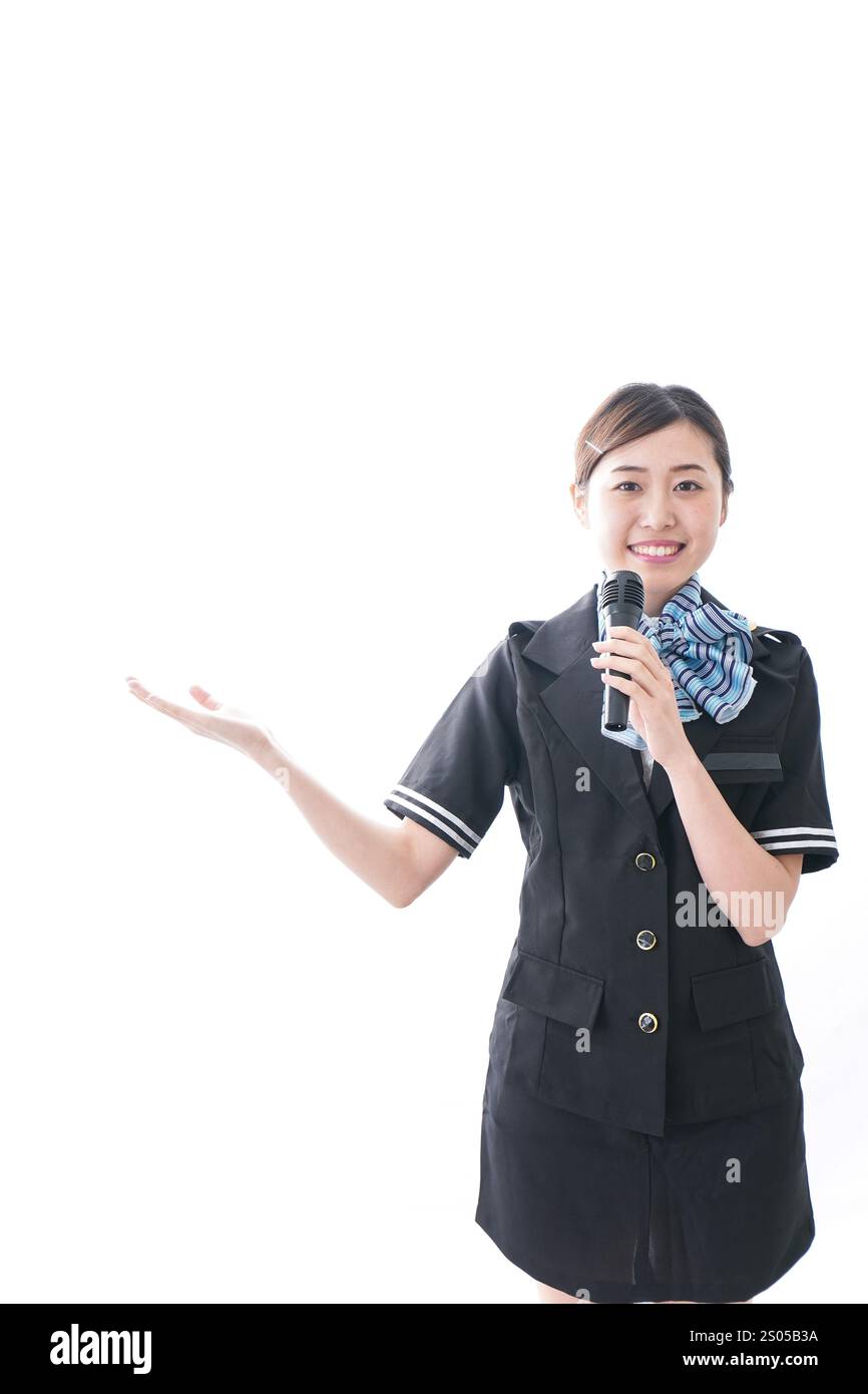 Bus tour guide on microphone hi-res stock photography and images - Alamy
