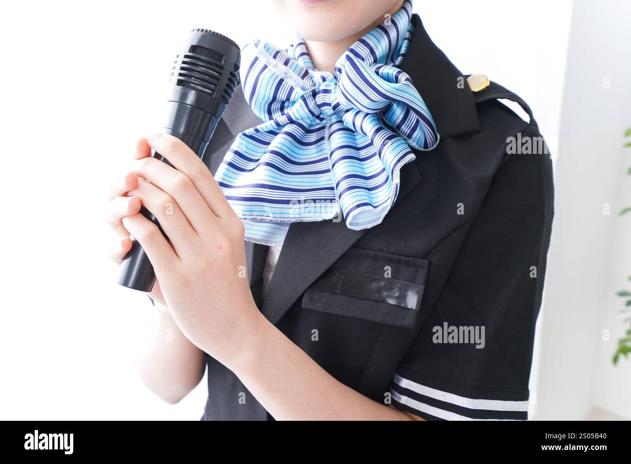 Bus tour guide on microphone hi-res stock photography and images - Alamy
