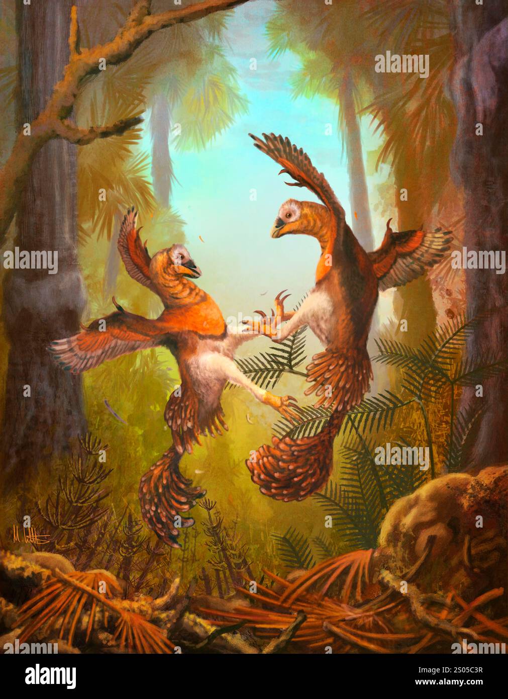 Illustration of Balaur bondoc raptors fighting. In this interpretation ...