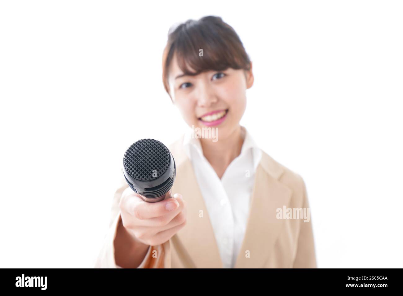 Woman conducting an interview Stock Photo - Alamy