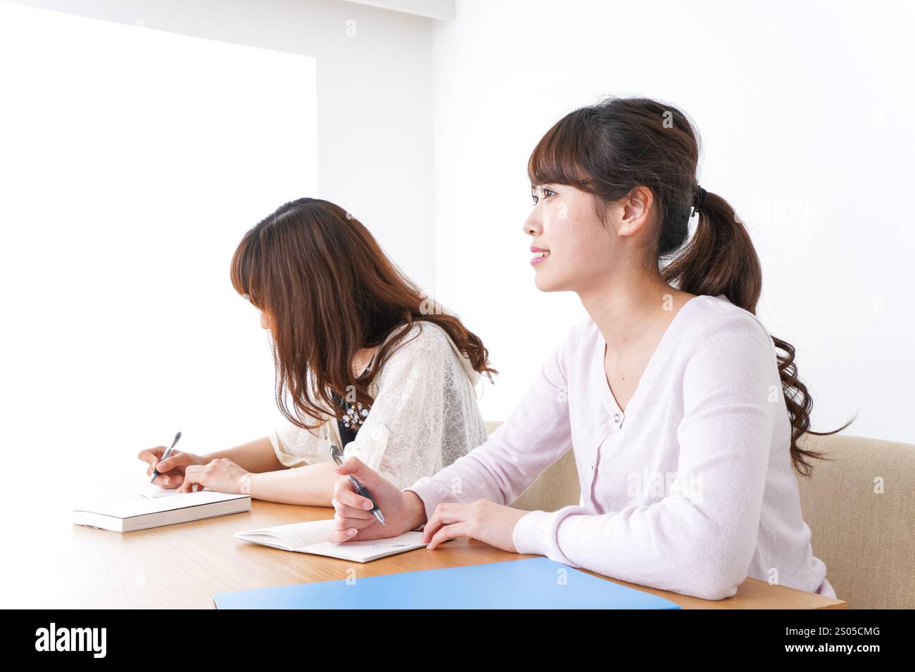 Two women studying Stock Photo - Alamy