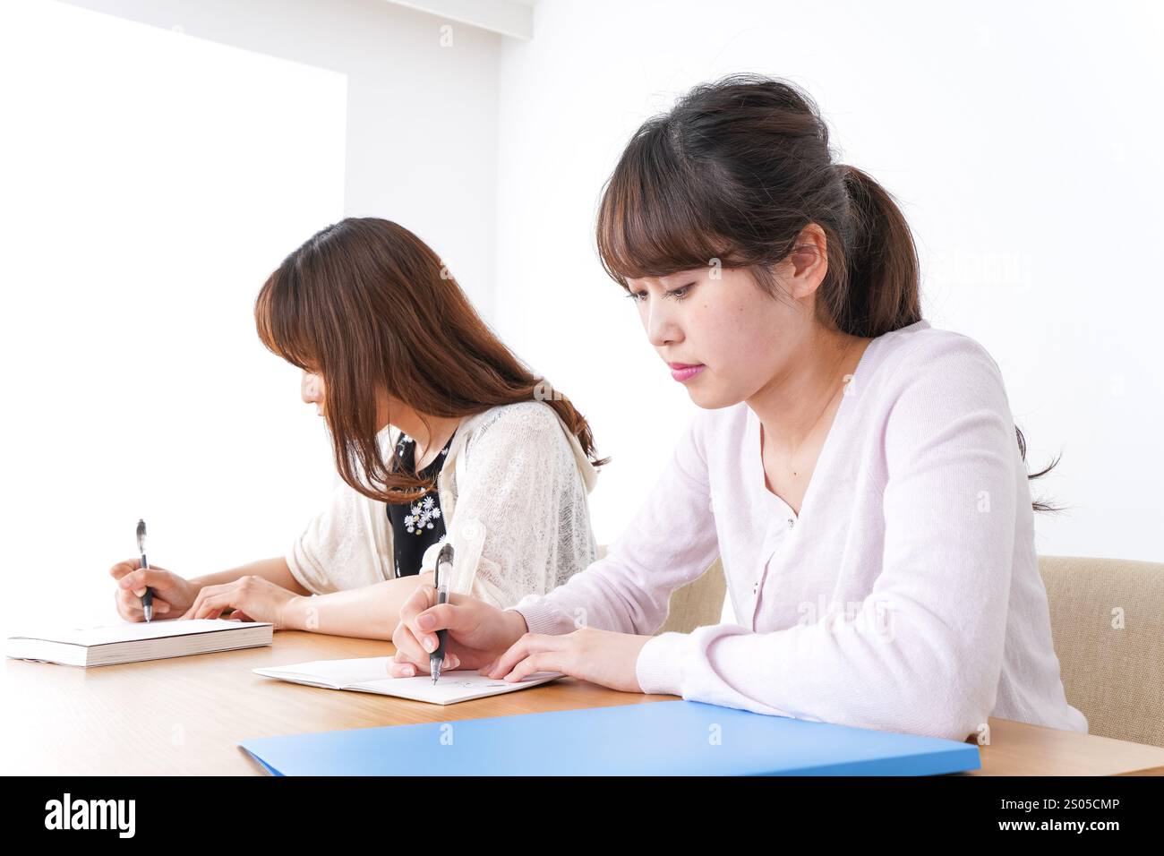 Two women studying Stock Photo - Alamy