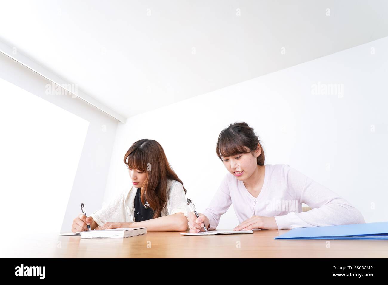 Two women studying Stock Photo - Alamy