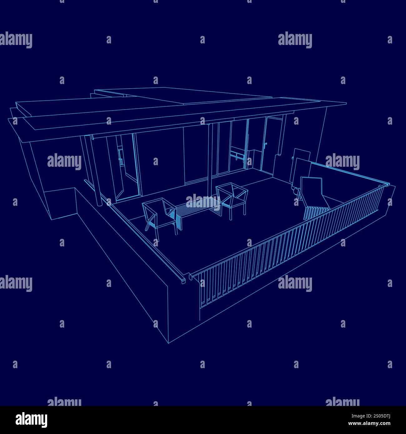 Terrace blue chairs Stock Vector Images - Alamy
