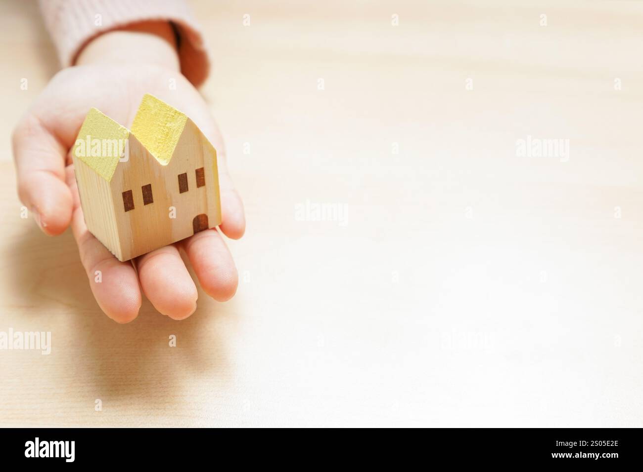 Hand holding real estate Stock Photo - Alamy
