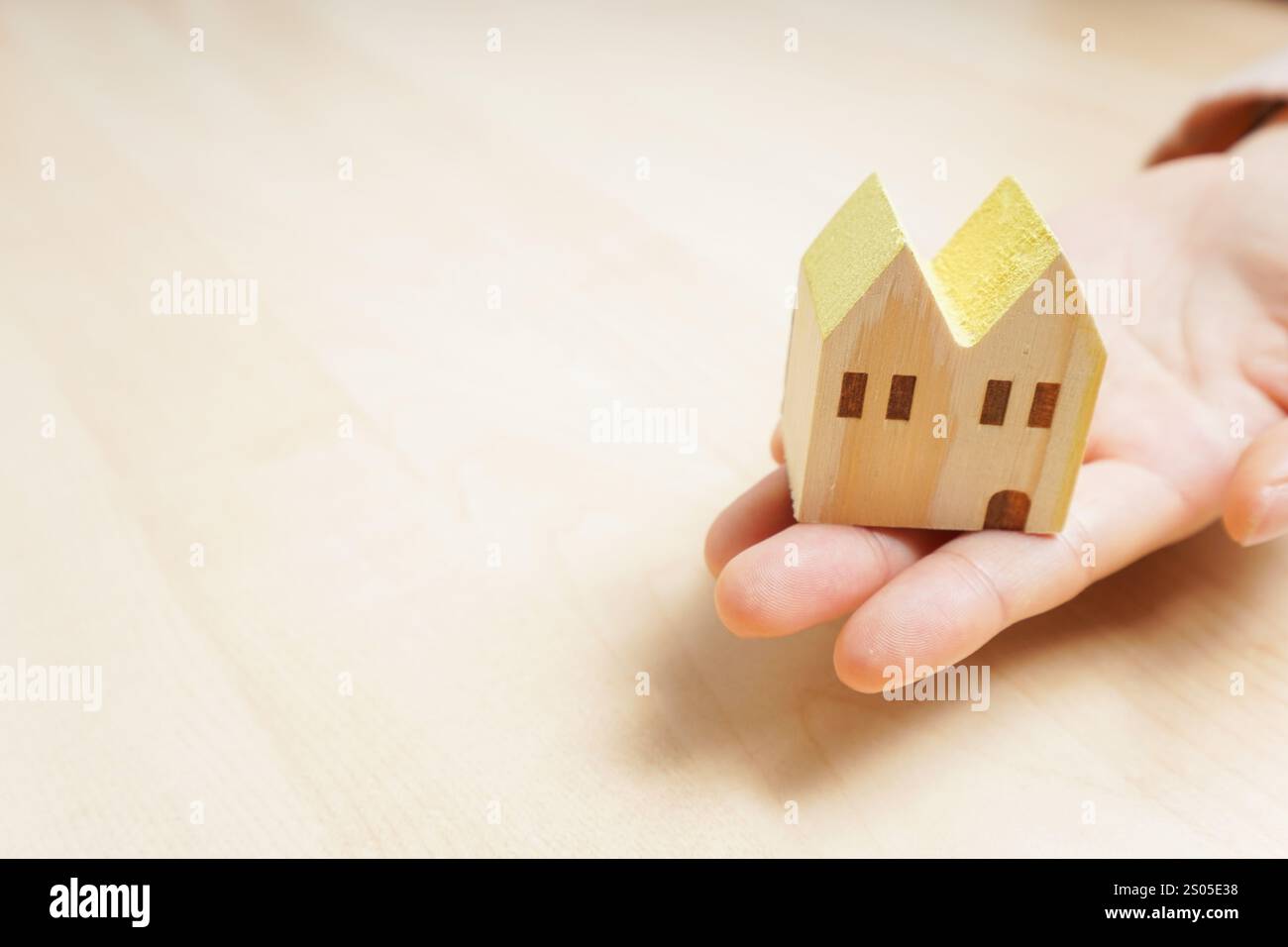 Hand holding real estate Stock Photo - Alamy