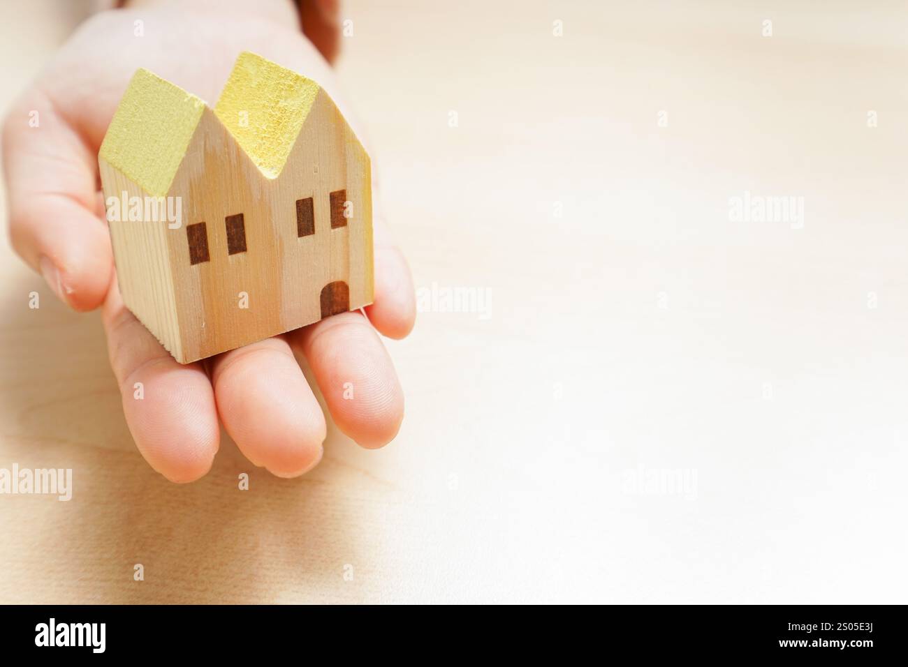 Hand holding real estate Stock Photo - Alamy