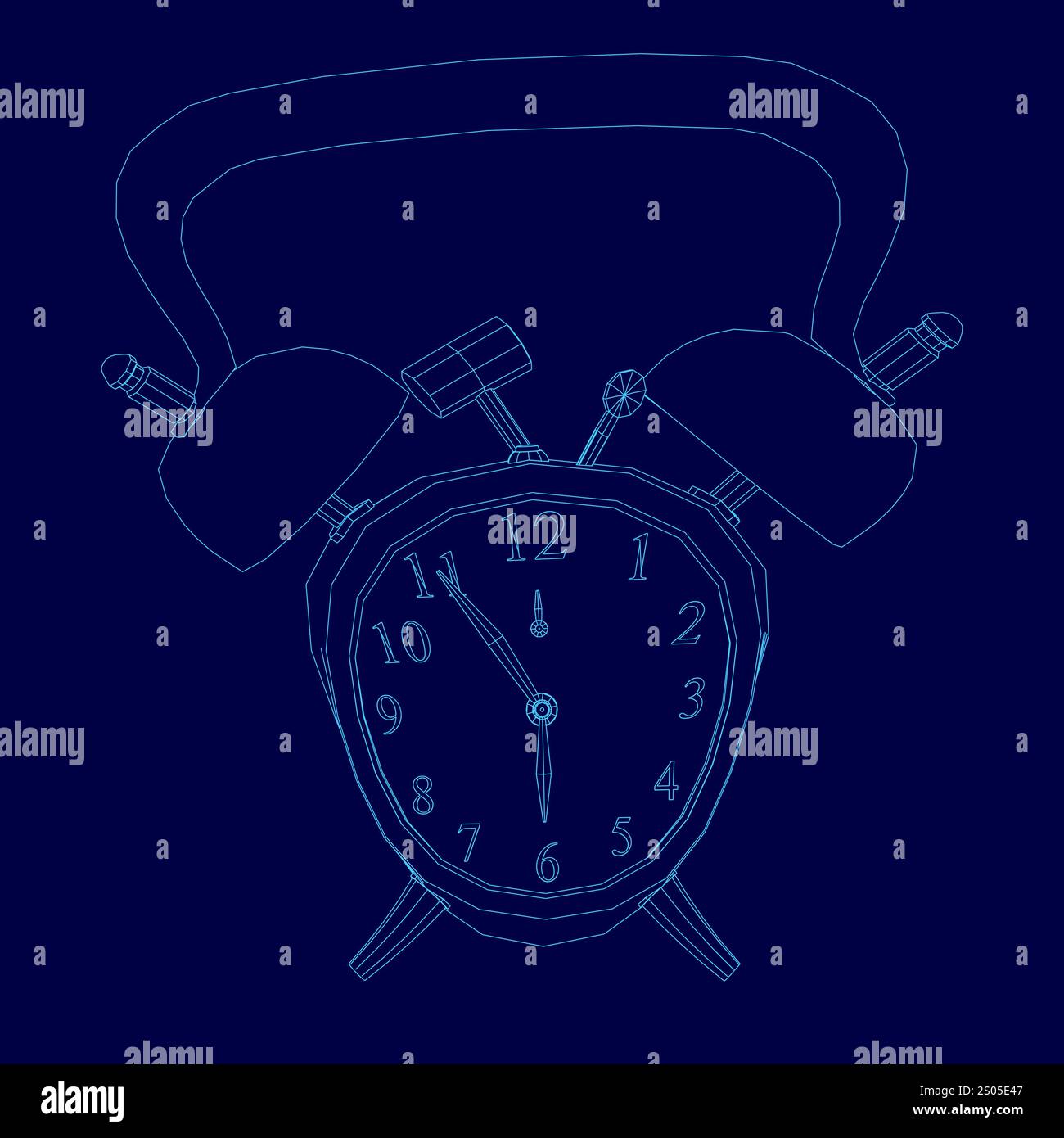 Blue clock contour. Vector illustration Stock Vector Image & Art - Alamy