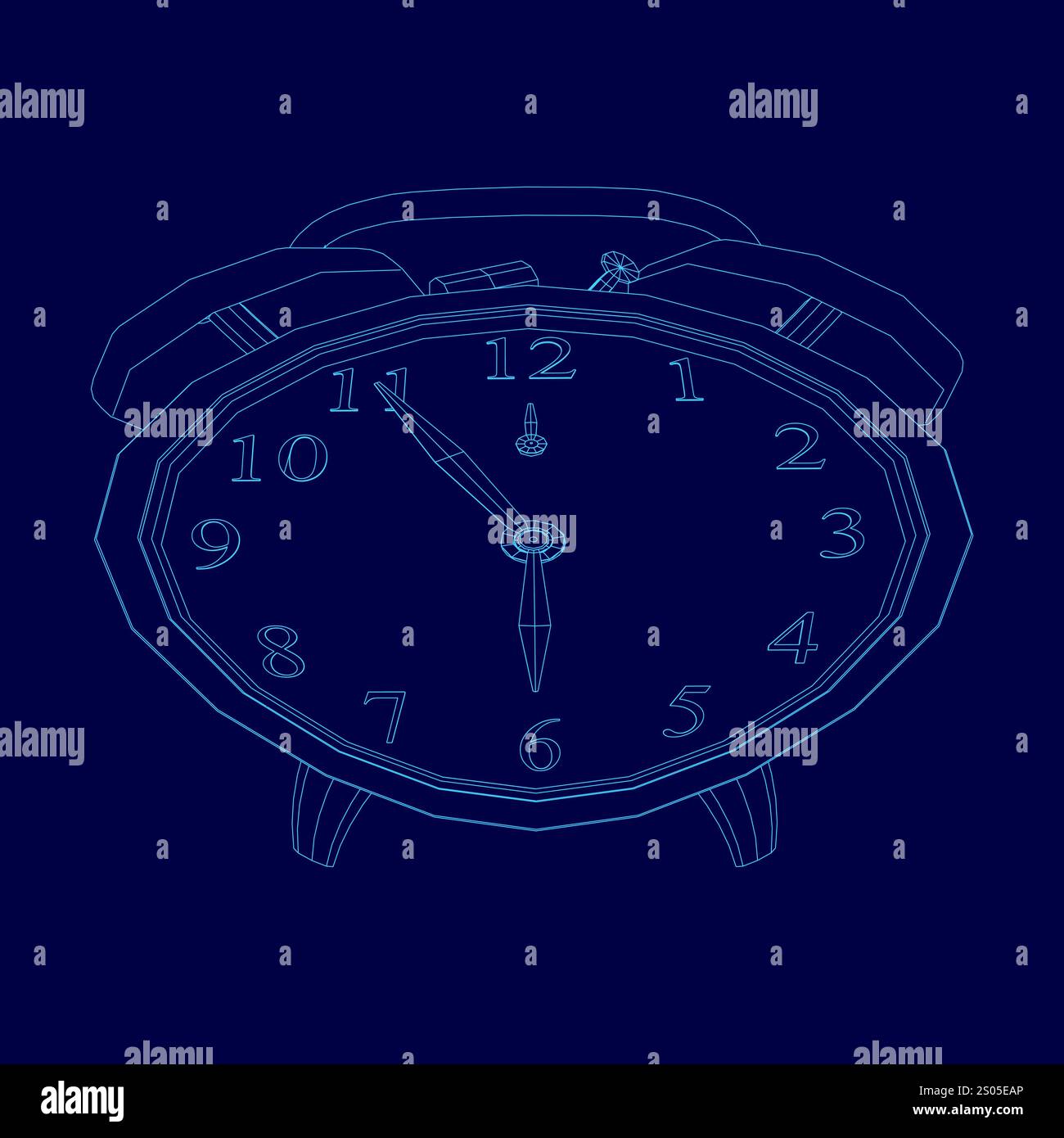 Blue clock contour. Vector illustration Stock Vector Image & Art - Alamy