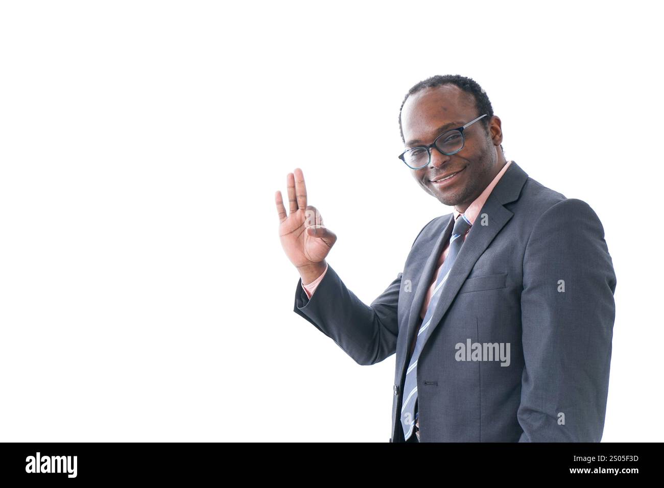 Businessman giving advice Stock Photo - Alamy