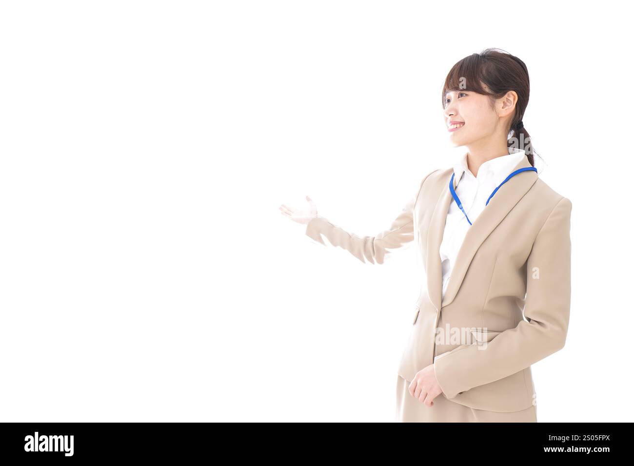 Woman in front of office desk Cut Out Stock Images & Pictures - Alamy