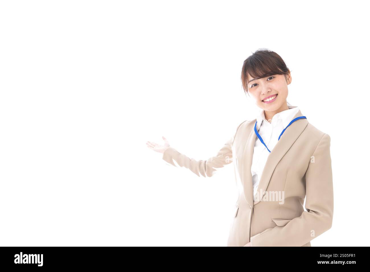 Woman in front of office desk Cut Out Stock Images & Pictures - Alamy