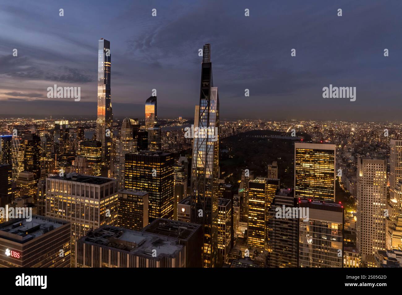 Central Park aerial panoramic photographed from the Top of the Rock ...