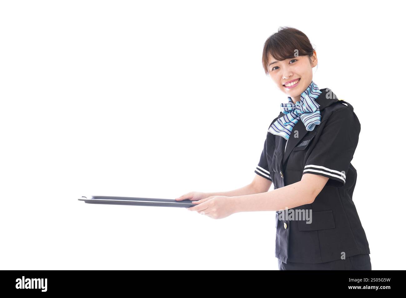 Cabin attendants performing in-flight service Stock Photo - Alamy