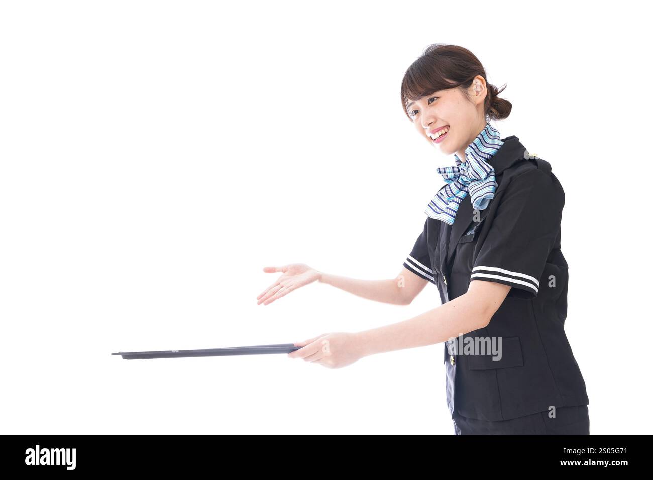 Cabin attendants performing in-flight service Stock Photo - Alamy