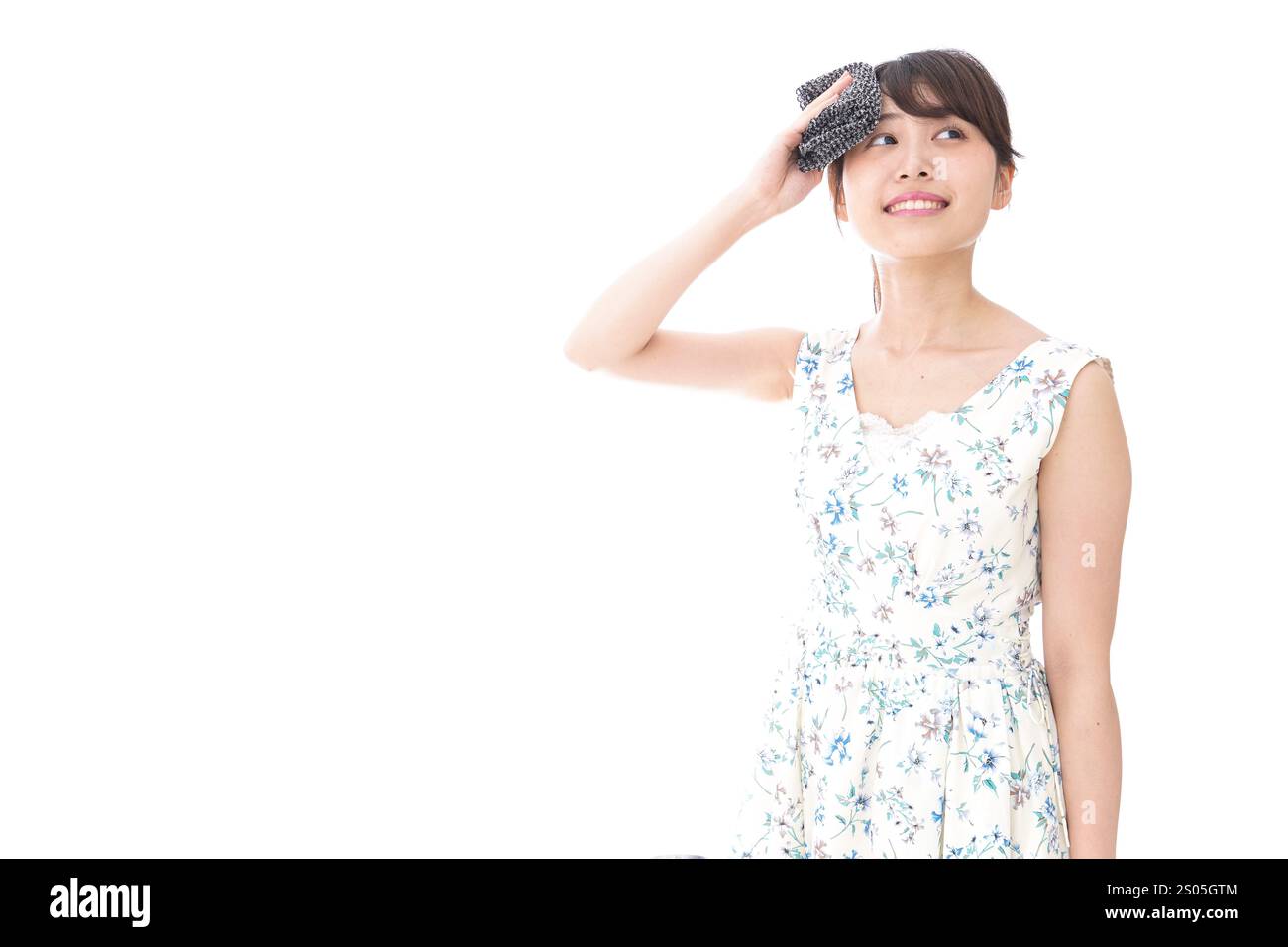 Extreme heat, sweating woman Stock Photo - Alamy