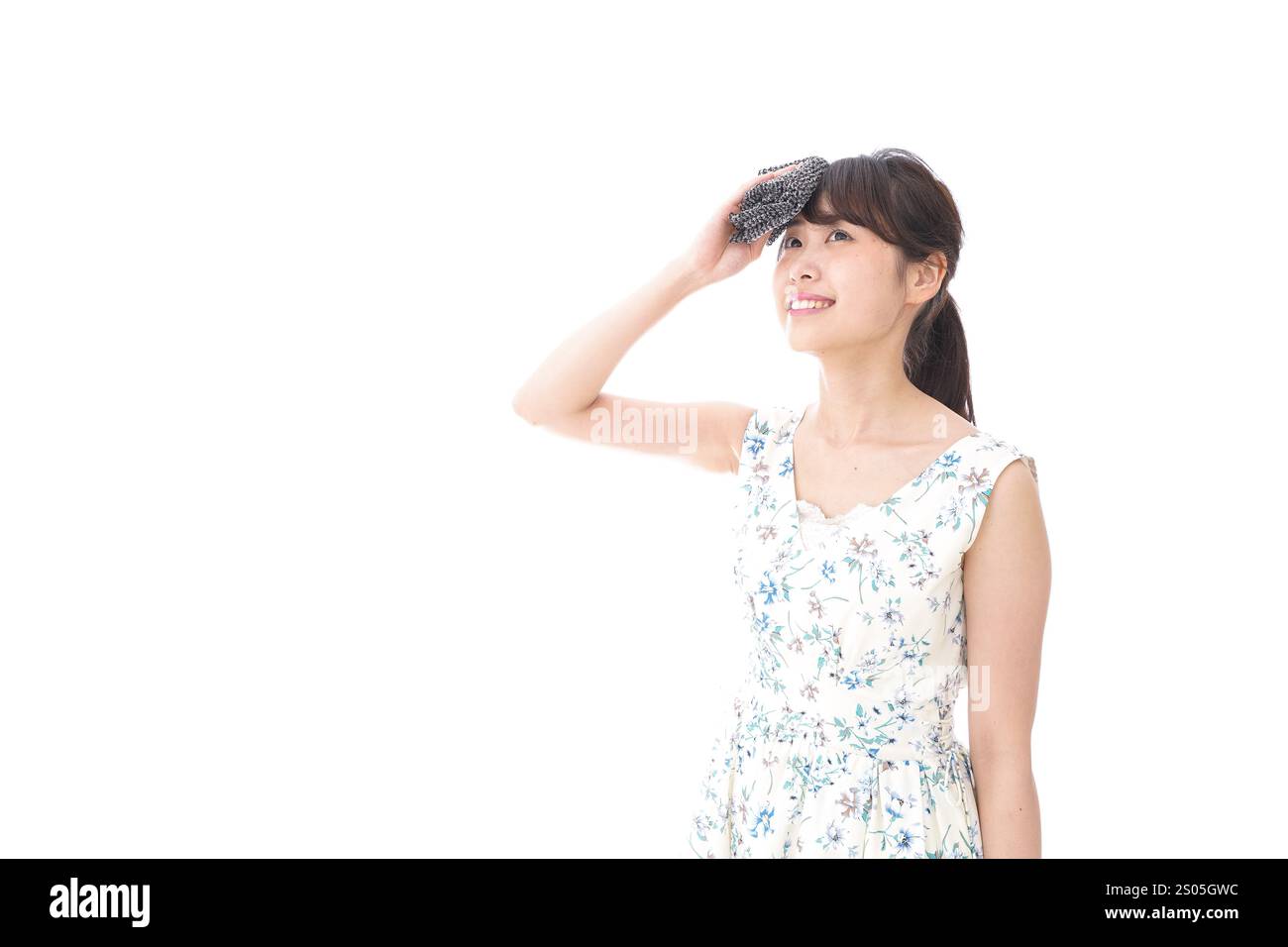 Extreme heat, sweating woman Stock Photo - Alamy