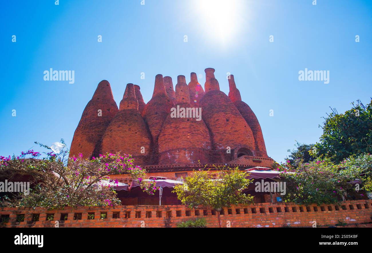 The red brick castle in Dongfengyun Art Town, Mile City, Honghe, Yunnan ...